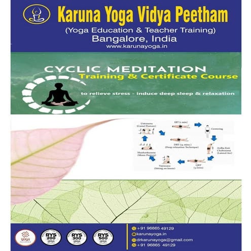 Cyclic Meditation Teacher Training Certificate Course TTC MANUAL | PDF