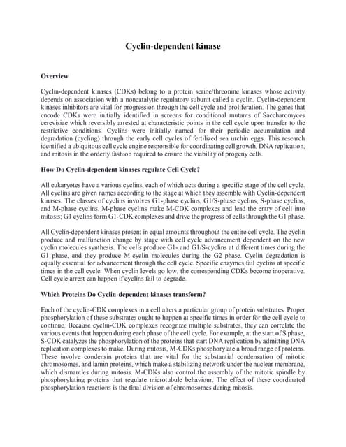 Cyclin dependent kinases | PPTX | Endocrine and Metabolic Diseases ...