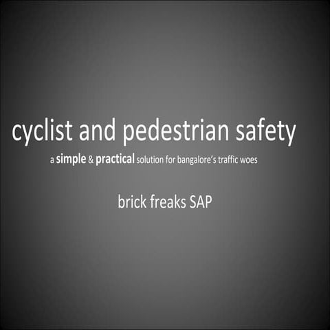 Cyclist And Pedestrian Safety | PPT