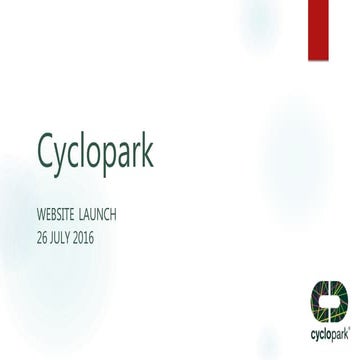 Cyclopark website re-launch | PPT