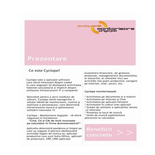Cyclope Monitorizare Angajati | PDF