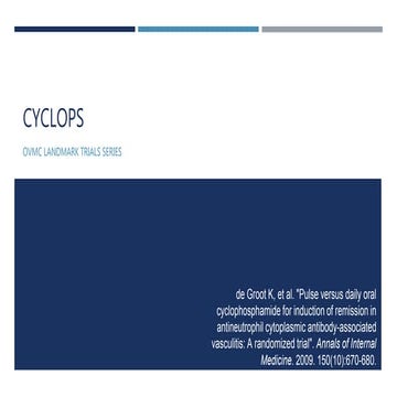 CYCLOPS | PPTX | Blood Disorders | Diseases and Conditions