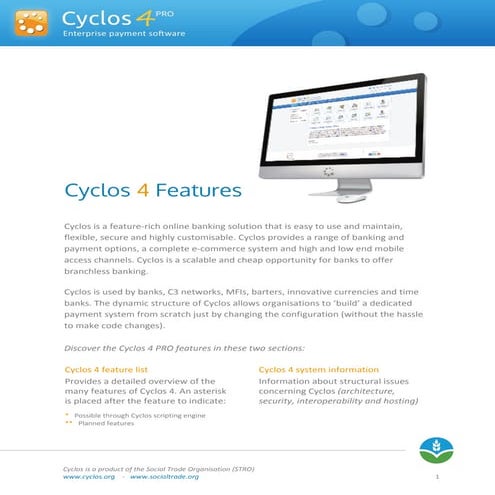 Cyclos feature list | PDF