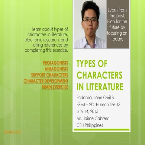 Humanities 13 - Types of Characters | PPTX