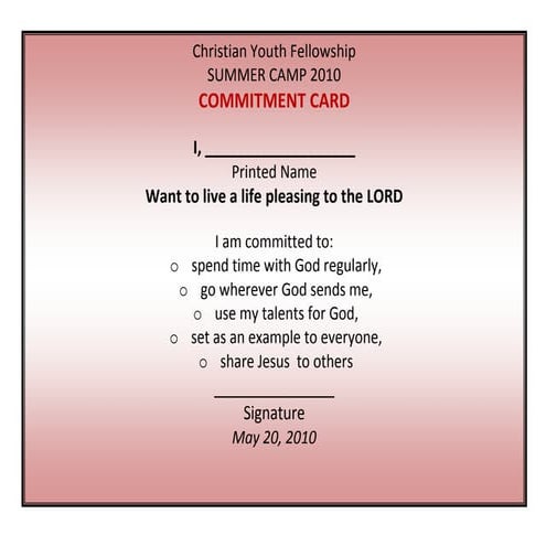 Cyf commitment card | PDF