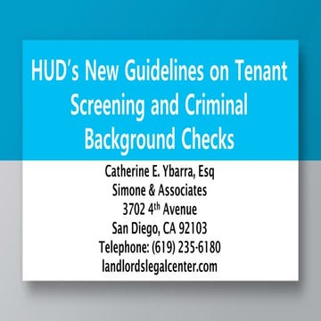 HUD’s New Guidelines on Tenant Screening and Criminal Background Checks ...
