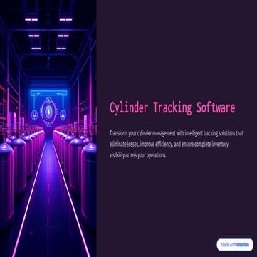 Enterprise Cylinder Tracking Software for Smart Inventory Management | PDF