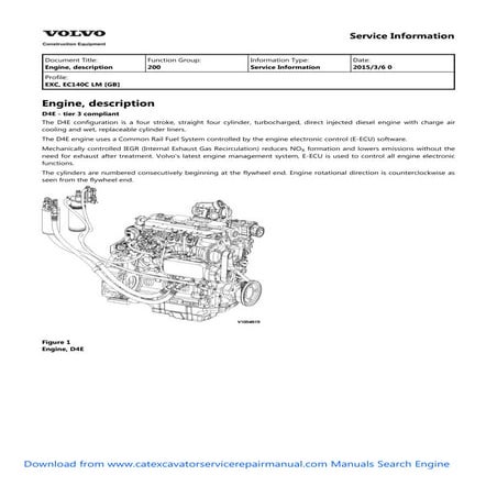 Cylinder block Volvo EC140C LM EC140CLM Excavator Service Repair Manual.pdf
