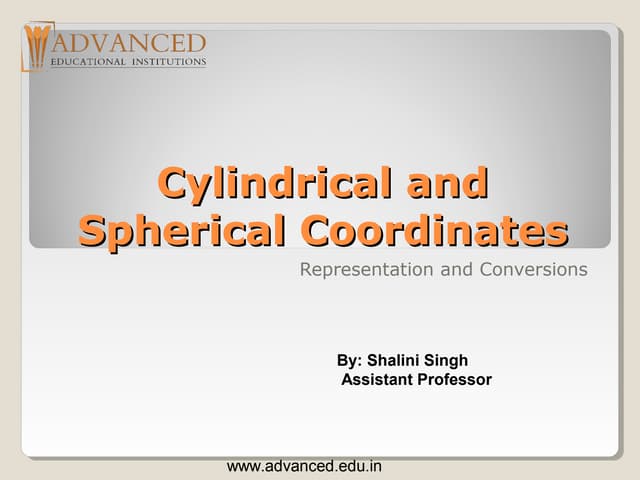 Spherical Coordinates System Ppt