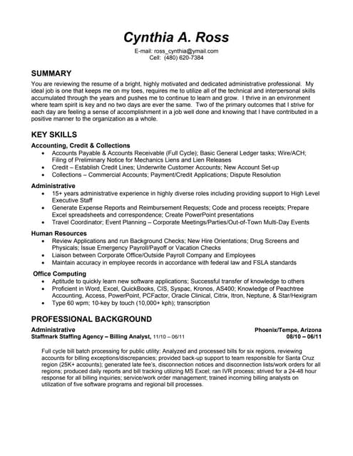 C Ross Resume 06/11 | PDF