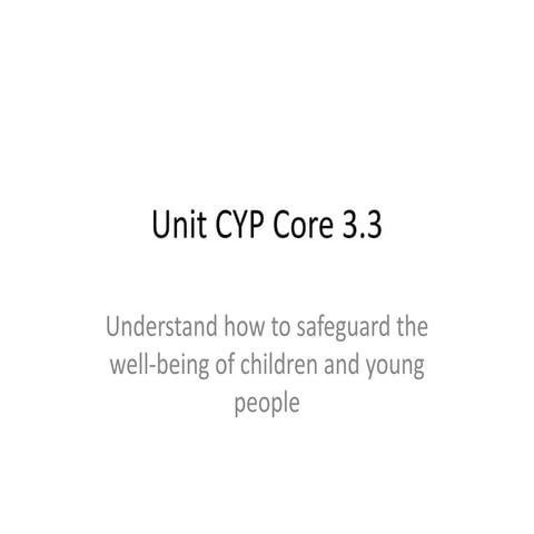 Cyp core 3.3 (333) safeguarding | PPTX