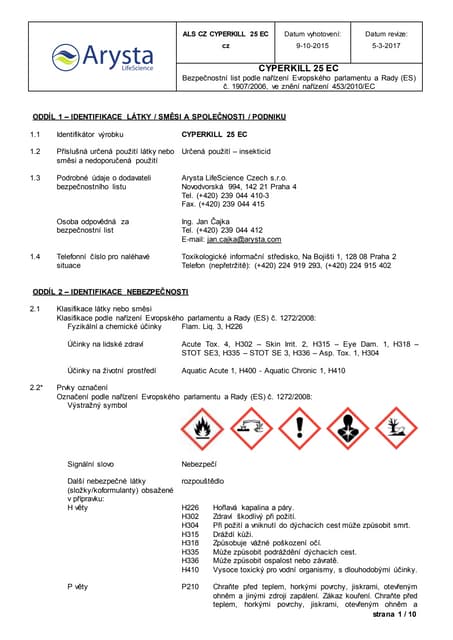 Score 250 ec cz msds for 2017 | PDF