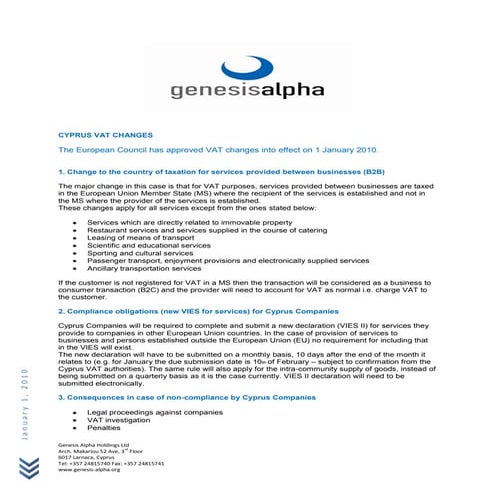 Cyprus Vat Changes | PDF