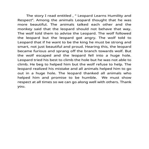 Leopard Learns Humility and Respect..... | DOCX