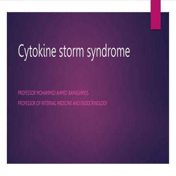 Cytokine storm pathogenesis and treatment | PPTX