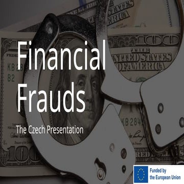 CZ Financial Frauds - Erasmus+ Presentation | PPTX