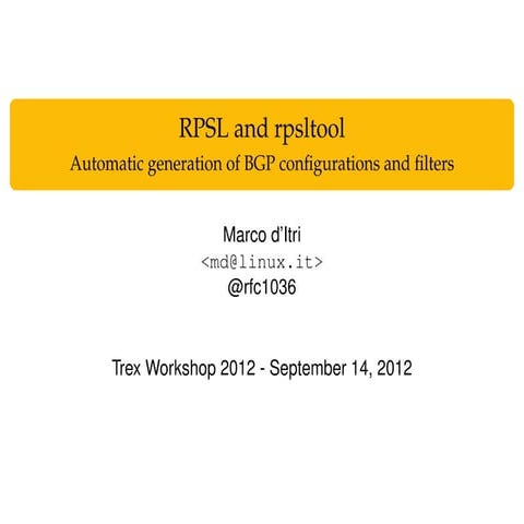 RPSL and rpsltool | PPT