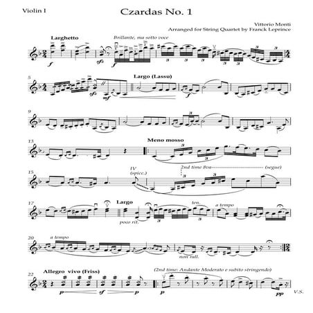 Czardas No 1 (Monti) Vln 1 | PDF
