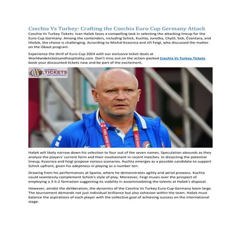 Czechia Vs Turkey Crafting the Czechia Euro Cup Germany Attack.docx