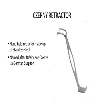 Czerny's retractor - parts, uses , surgery | PPTX