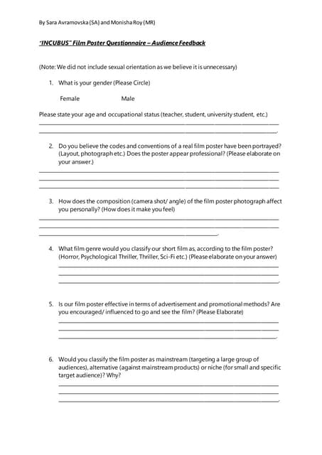 Questionnaire | DOCX