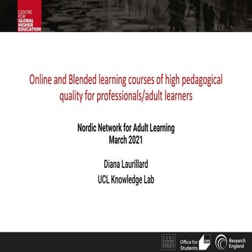 Online and Blended learning courses of high pedagogical quality for ...
