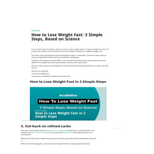 A detailed guide to lose weight fast | PDF