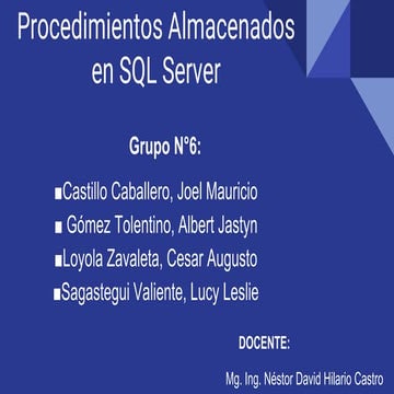 procedimientos almacenados | PPT