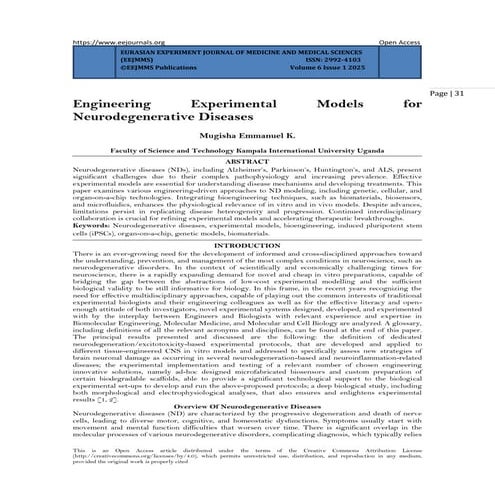 Engineering Experimental Models for Neurodegenerative Diseases (www.kiu ...