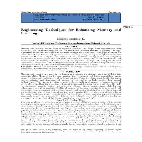 Engineering Techniques for Enhancing Memory and Learning (www.kiu.ac.ug ...