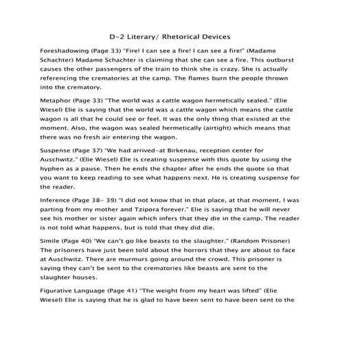 D 2 literary and rhetorical devices | PDF