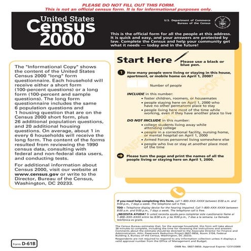 US Census 2000 Long Form | PDF