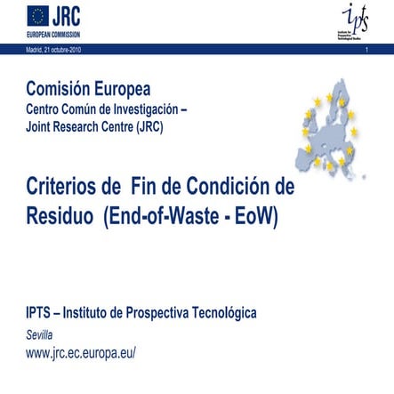 Criterios de fin de condición de residuo (EoW) | PPT