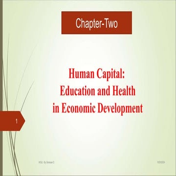 Human Capital: Education and Health in Economic Development | PPT
