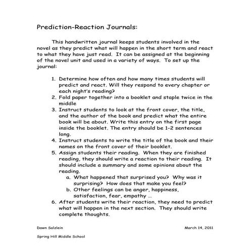 A Reader Response Approach to Novels | DOC