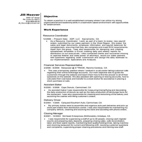 MHenry Coca-ColaCareer Resume | DOC