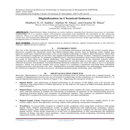 Digitalization in Chemical Industry | PDF