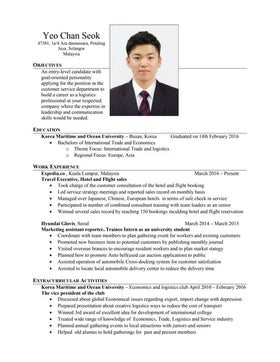 Resume- Chua Jia Jie doc | PDF