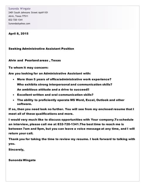 Job cover letter for unsolicited resume | DOCX