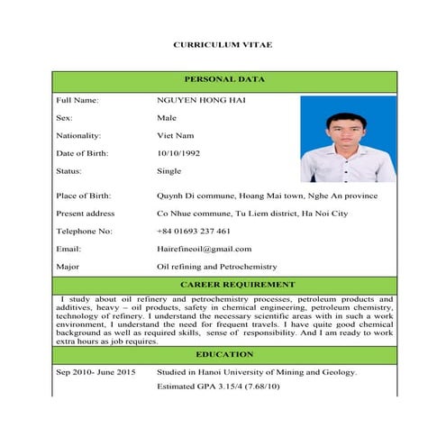CV-NGUYEN HONG HAI | PDF