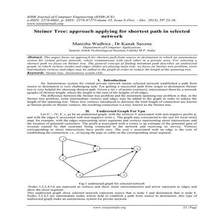 Steiner Tree: approach applying for shortest path in selected network ...