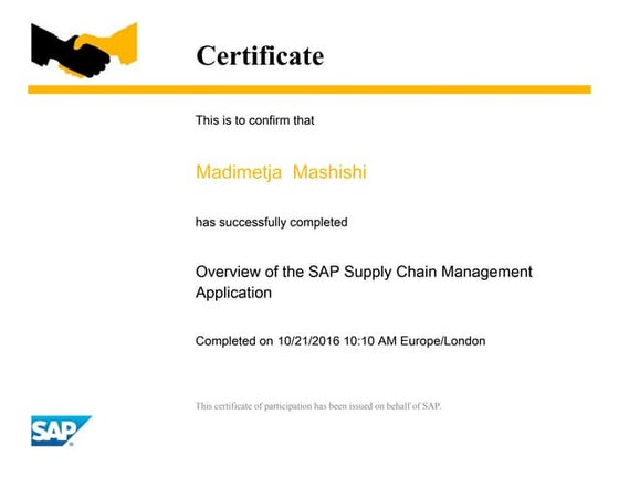 sap certificate | PPT