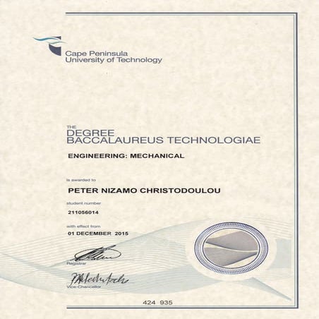 Certificate BTech Mechanical | PDF