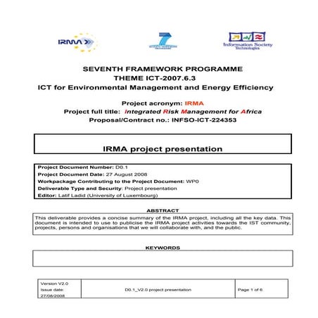 D0.1 V2.0 Project Presentation | PDF