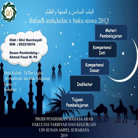Materi Pembelajaran Bahasa Arab Kelas X | PPTX