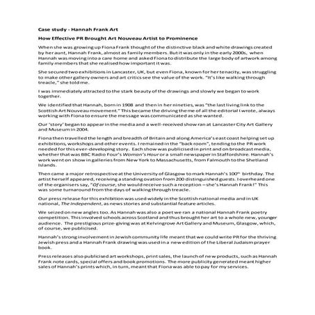 Case Study JCE and Hannah Frank Art | DOCX