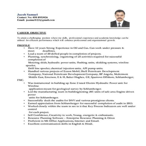 Jacob Samuel CV | PDF