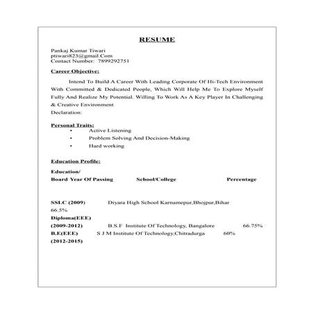 PANKAJ RESUME | RTF