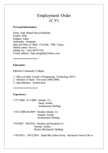 ali Resume English-1 | PDF