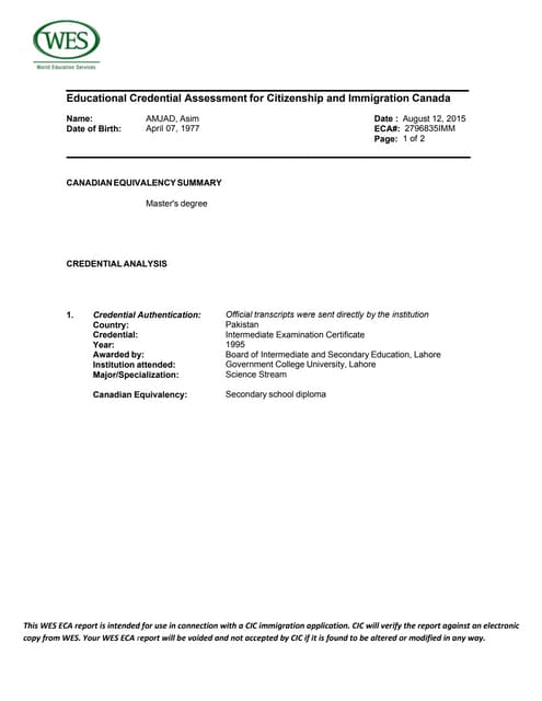 WES Assessment REport.PDF | Education